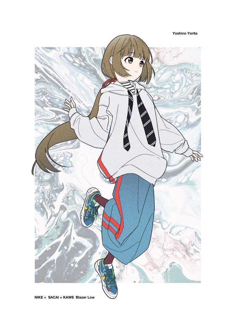 Safebooru - 1girl acubi tomaranai alternate costume blue footwear blue ...