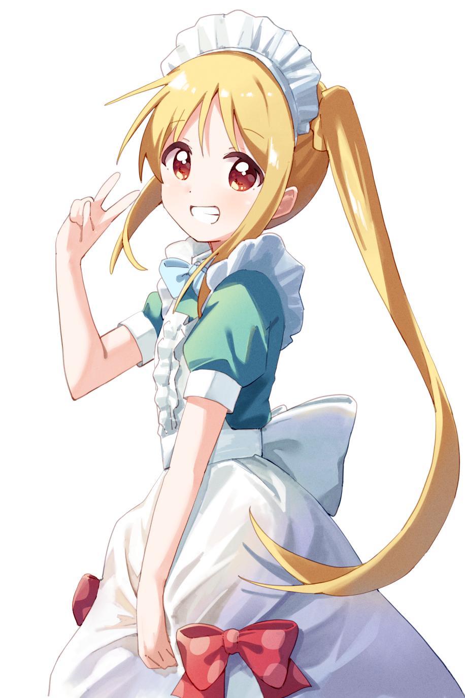 Safebooru - 1girl alternate costume apron blonde hair bocchi the rock! commentary request dress ...