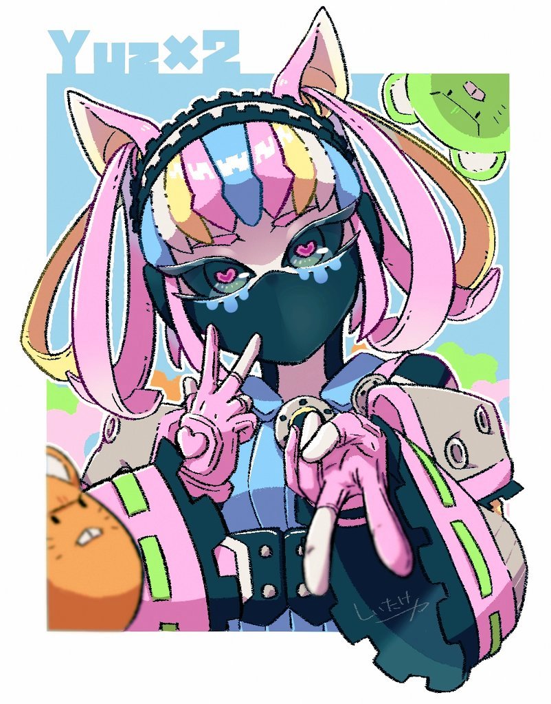 Safebooru - android black sclera blonde hair blue dress blue hair bomb ...