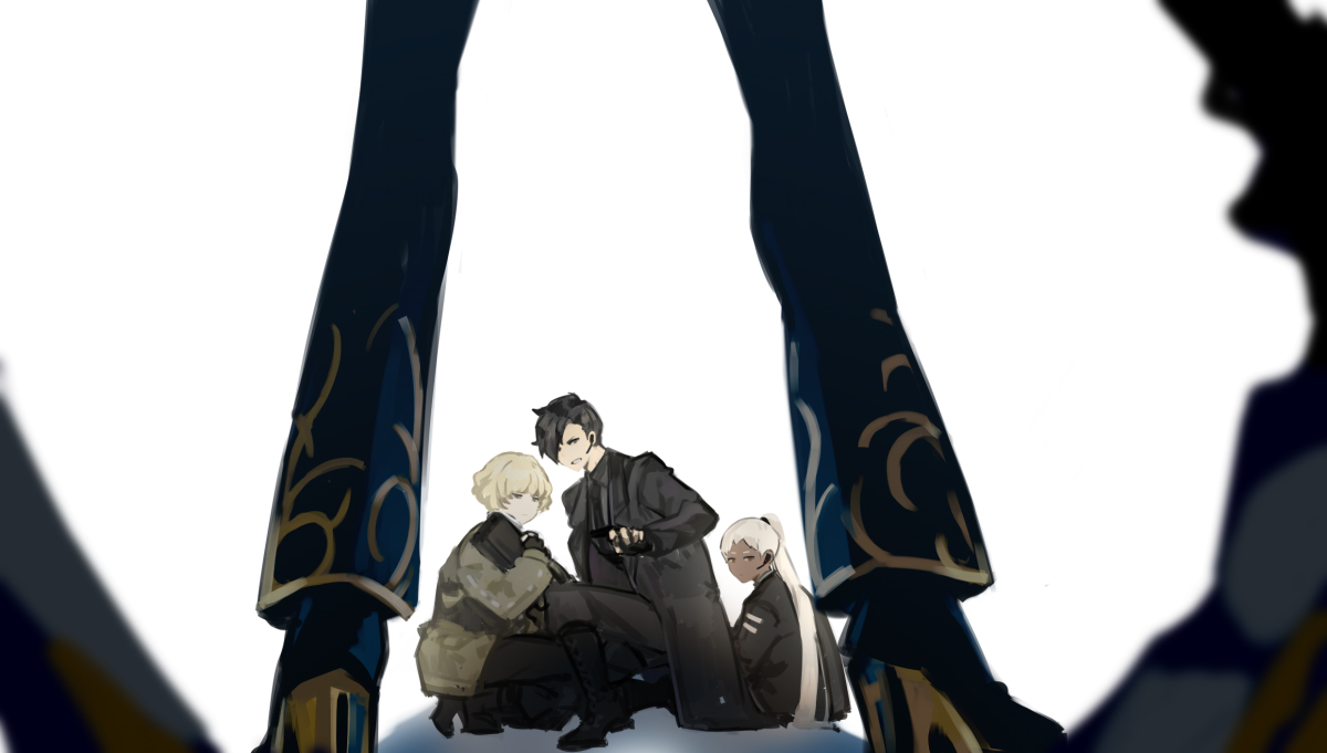 Safebooru - 1girl 3boys argalia (library of ruina) black coat black ...