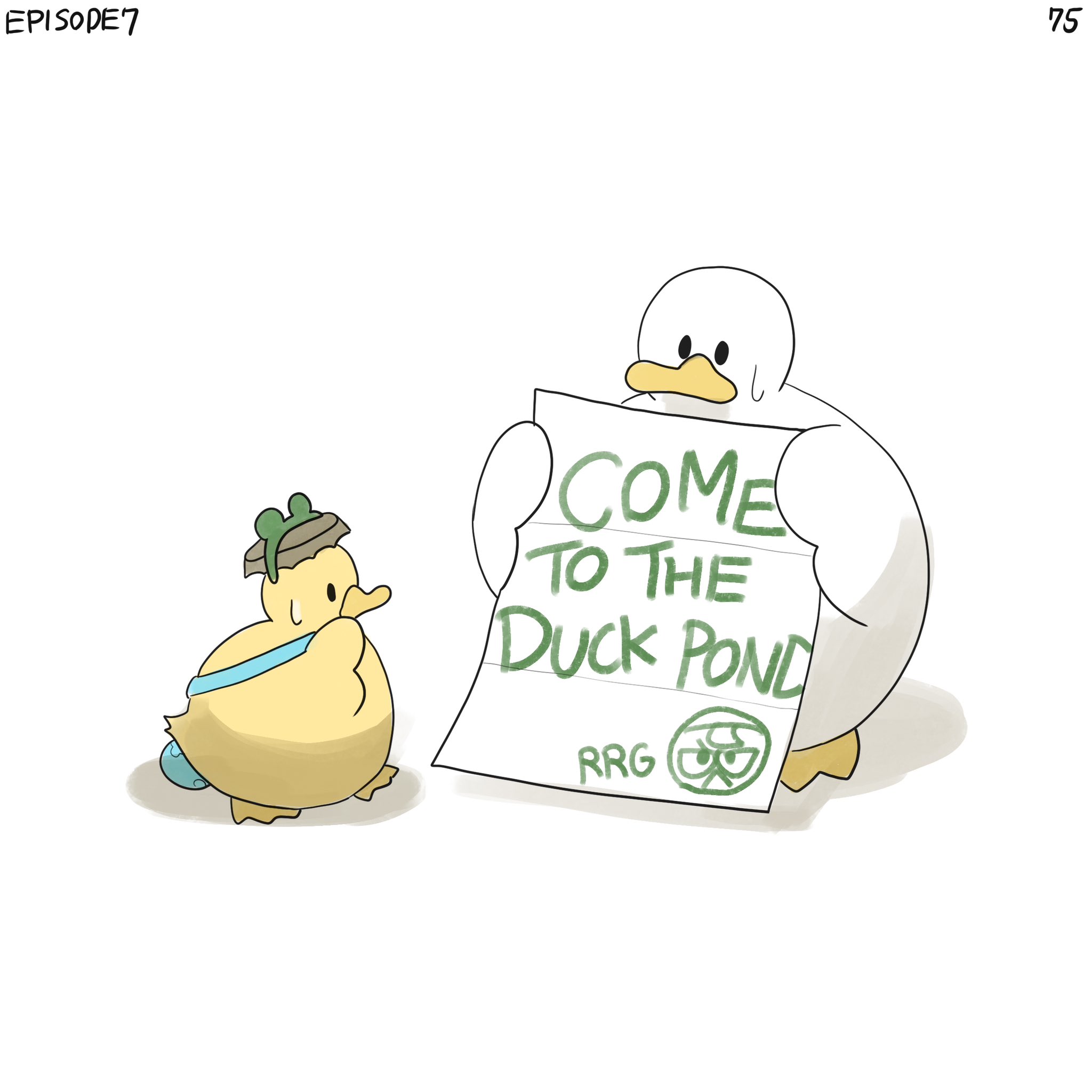 Safebooru - bag bird bottle cap diva (hyxpk) duck duckling frog headband highres letter no ...