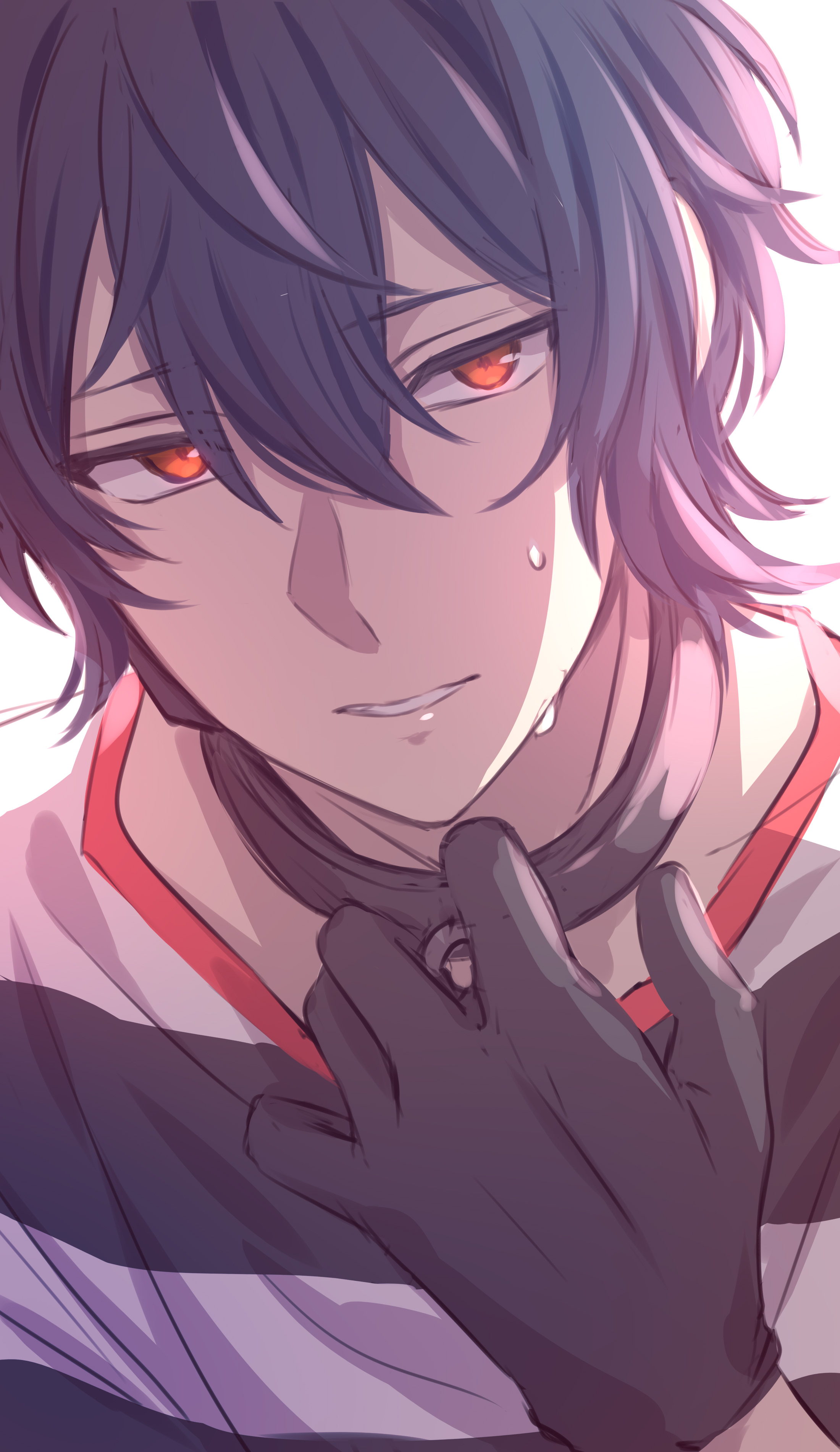 Safebooru - 1boy absurdres black gloves black hair character request commentary request gloves ...