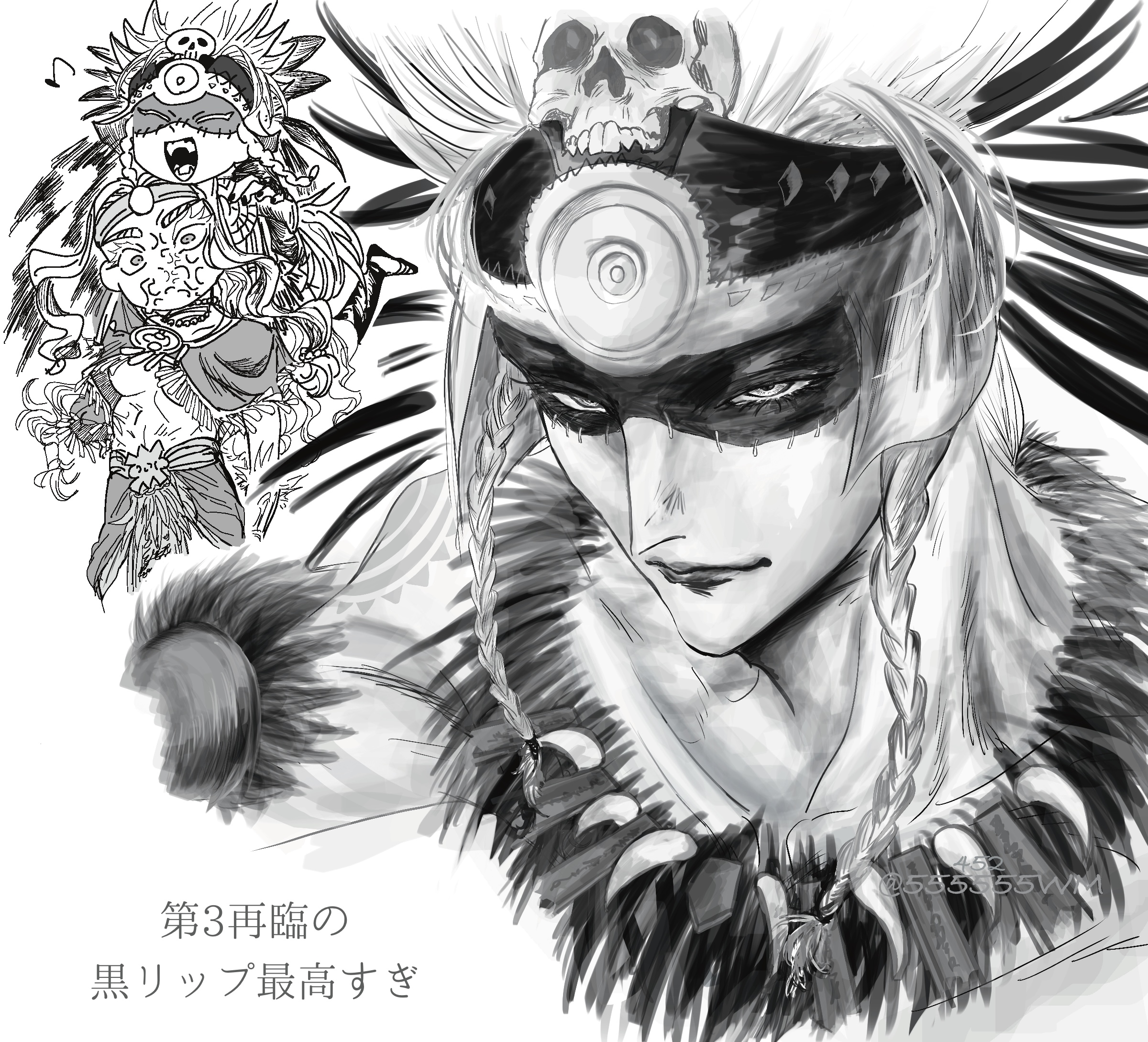 Safebooru - 1boy 1girl 555555wm aztec blonde hair braid facepaint fate ...