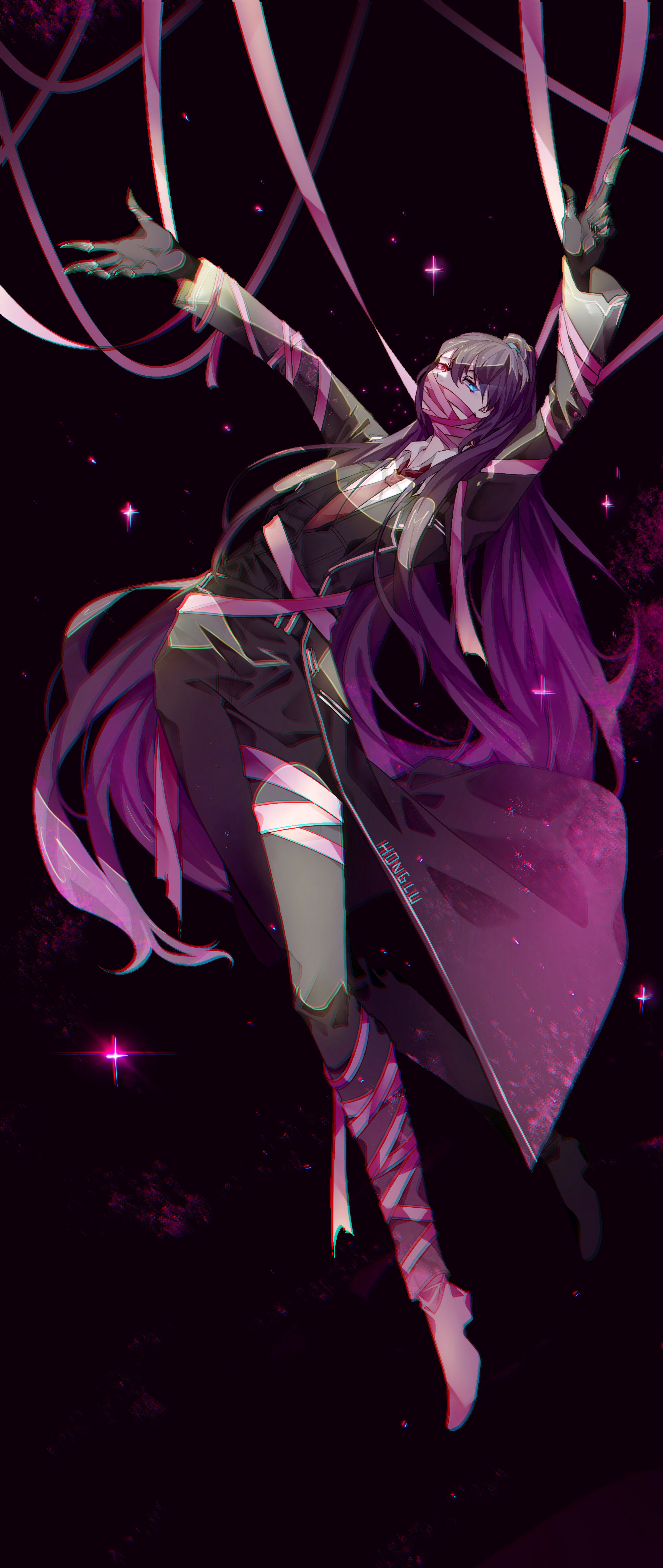 Safebooru - 1boy absurdres black background black coat black gloves ...