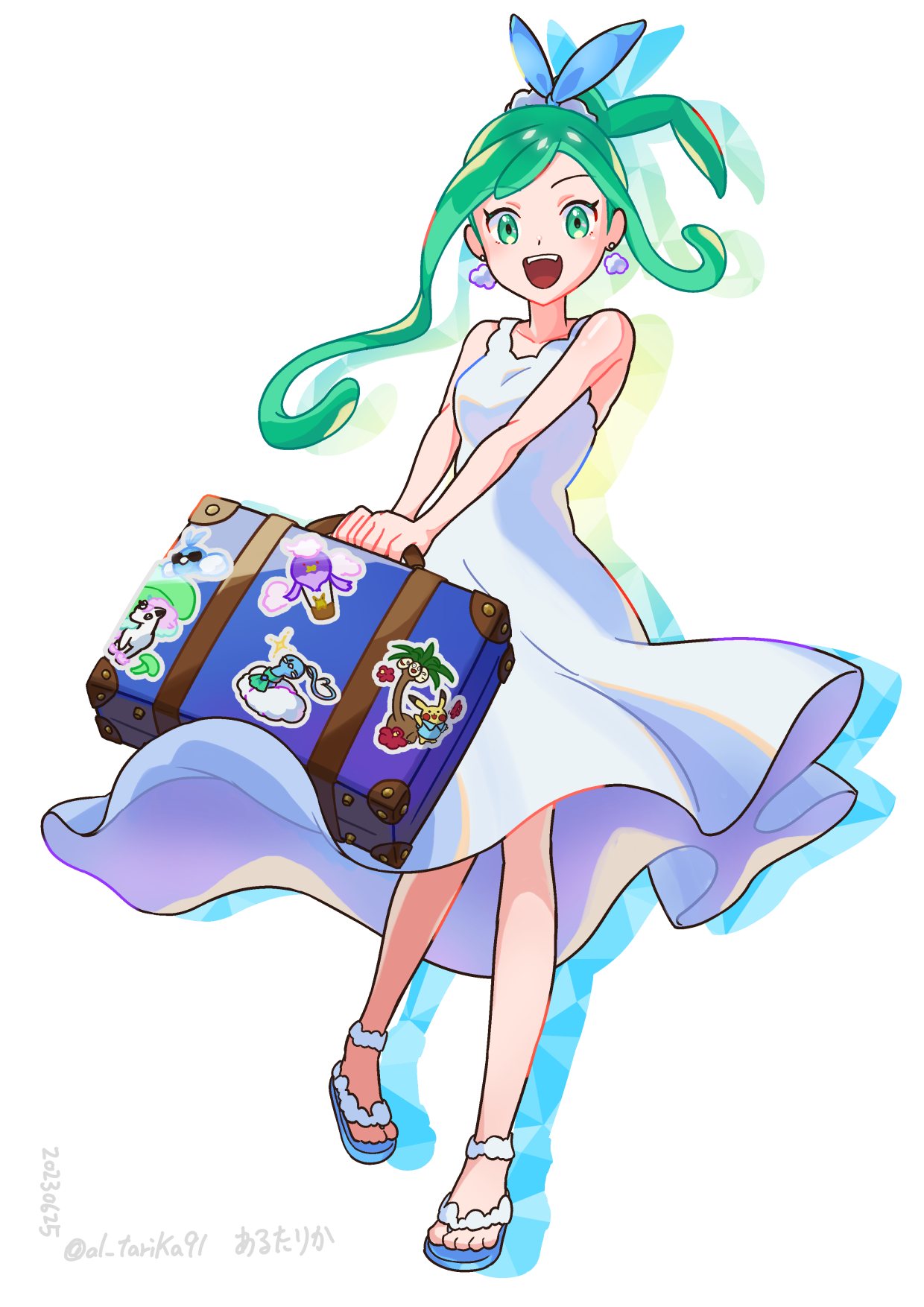 Safebooru - 1girl :d alolan exeggutor altaria alternate costume ...