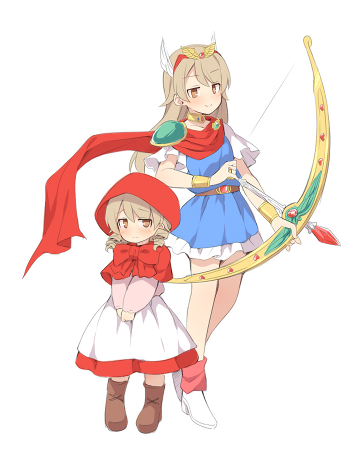 Safebooru - >:) 2girls akazukin chacha apron armor arrow (projectile ...