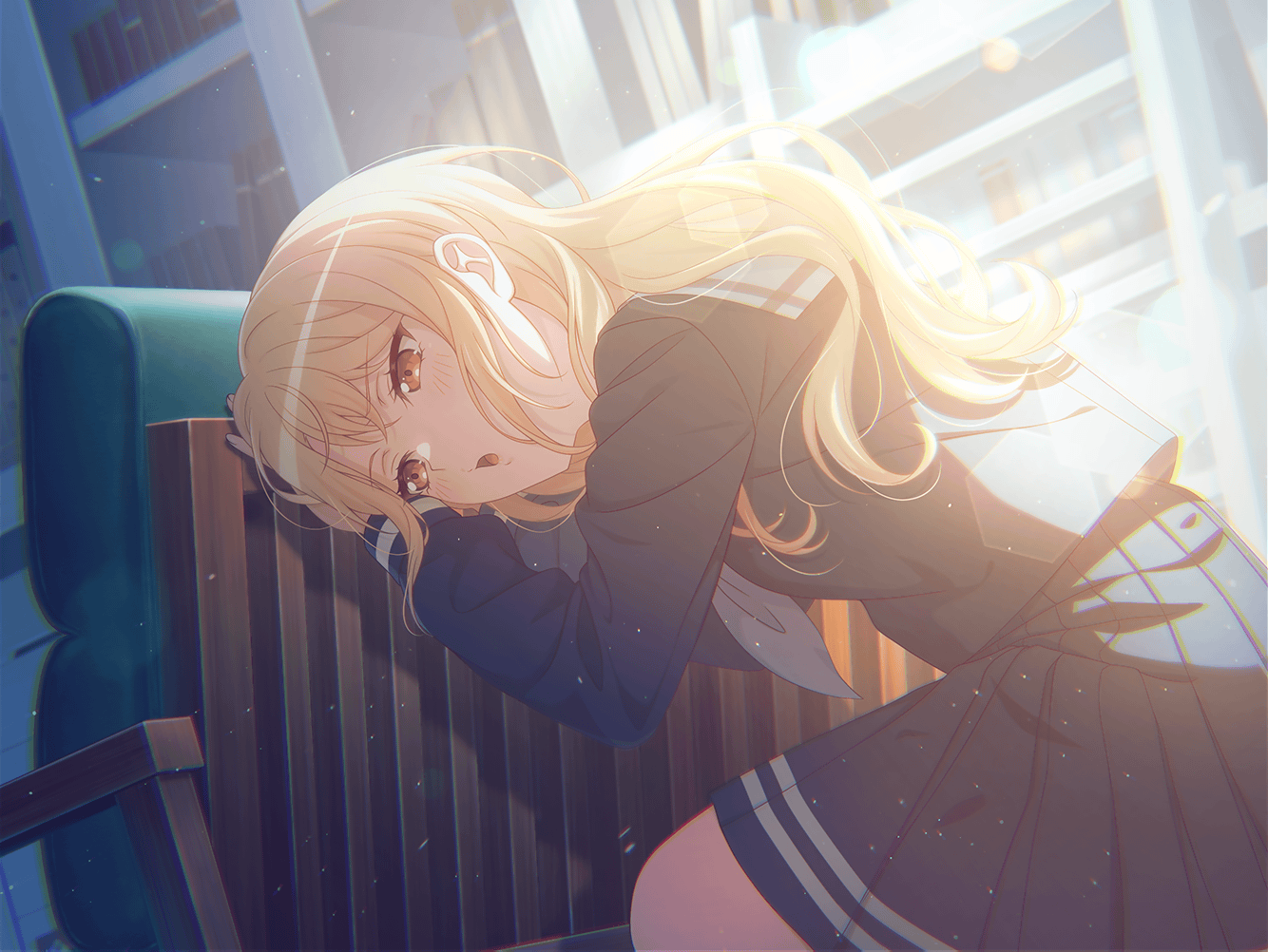 Safebooru - bang dream! blonde hair dress kirigaya touko long hair yellow eyes | 4429916