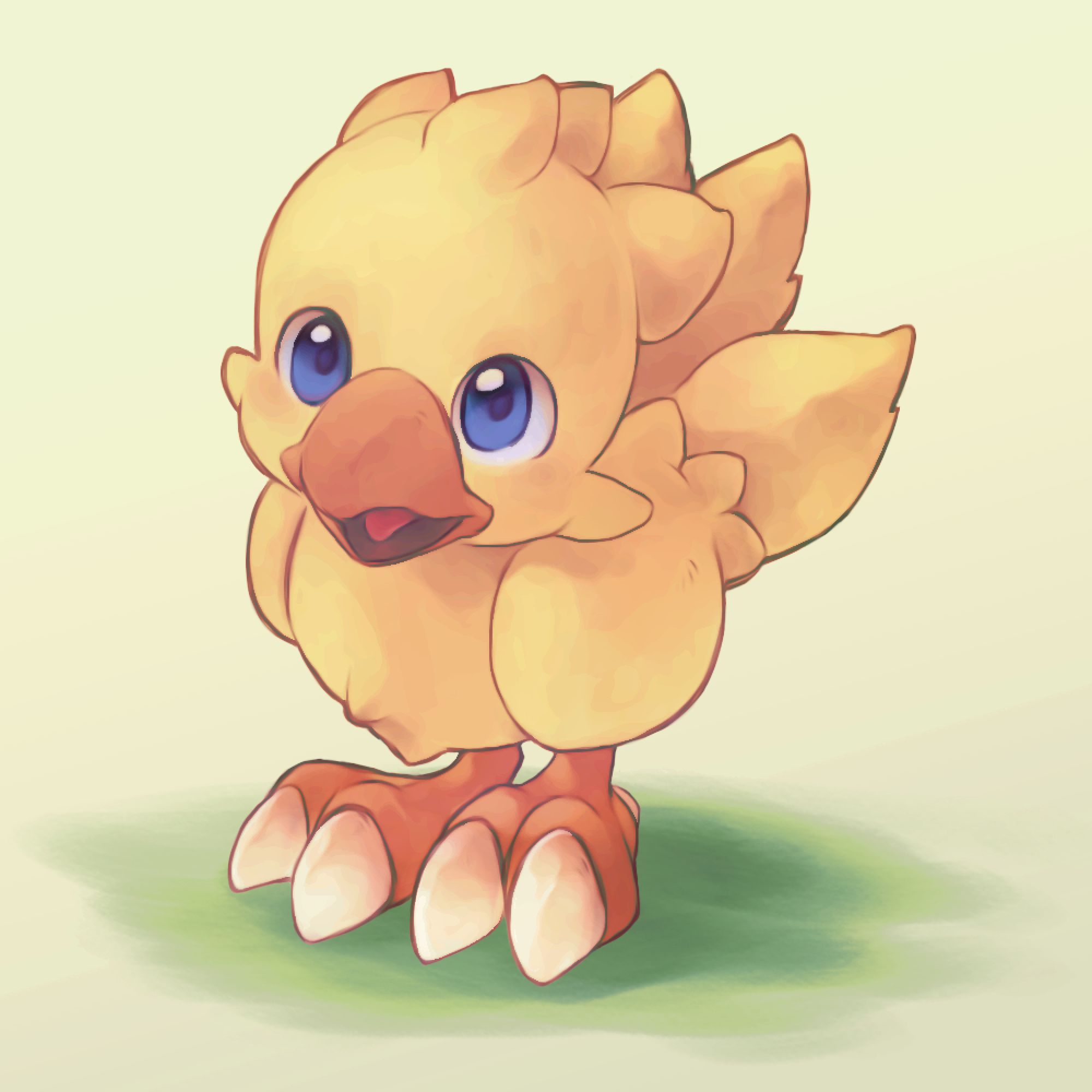Safebooru - animal focus beak bird blue eyes chocobo feathers final ...
