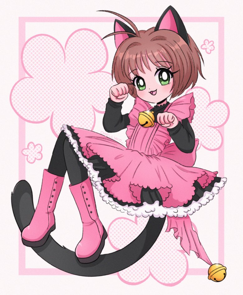 Safebooru - 1girl :3 animal ears bell black pantyhose black shirt blush ...