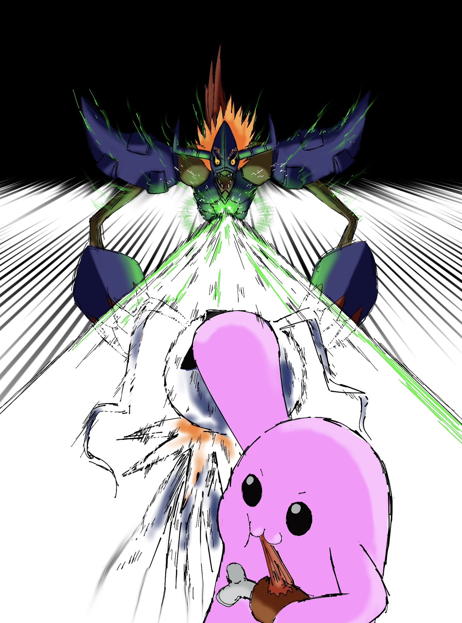 Safebooru - black background blonde hair diablomon digimon digimon ...