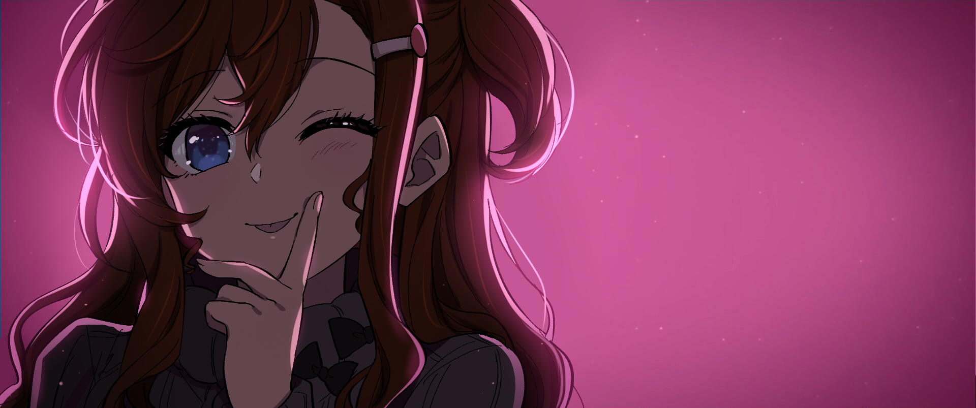 Safebooru - 1girl ;p alternate hair length alternate hairstyle black sweater blue eyes brown ...