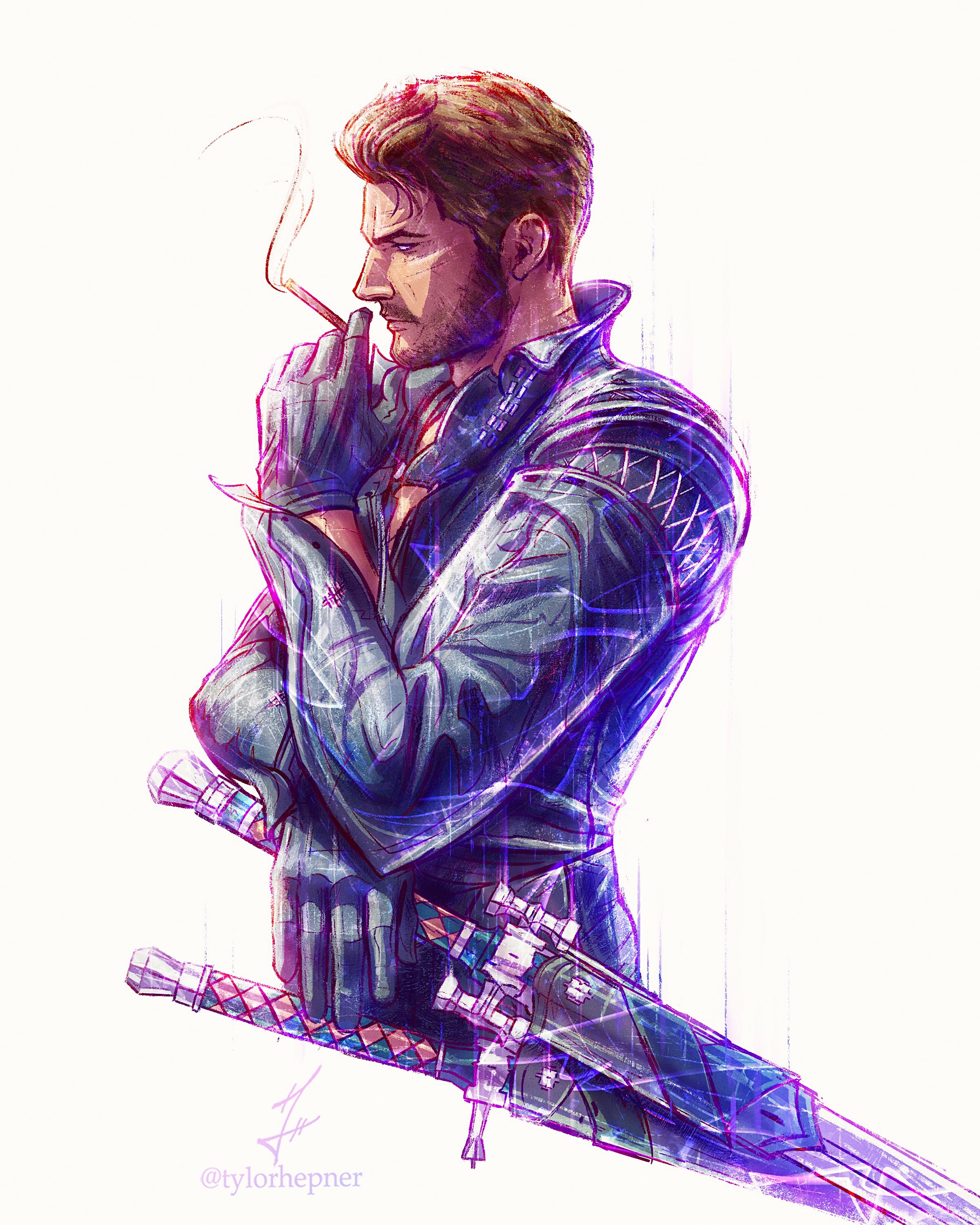 Safebooru - 1boy absurdres beard beard stubble black gloves blonde hair ...