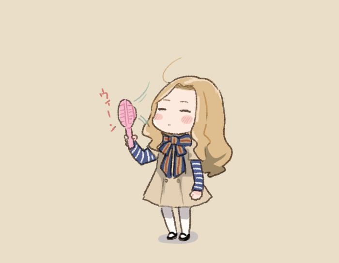Safebooru 1girl Blue Bow Blue Bowtie Blush Stickers Bow Bowtie Brown 2741