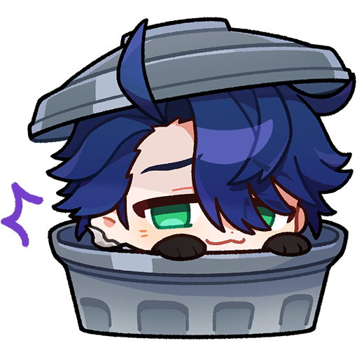 Safebooru - 1boy :3 ahoge blue hair chibi english commentary furrowed ...