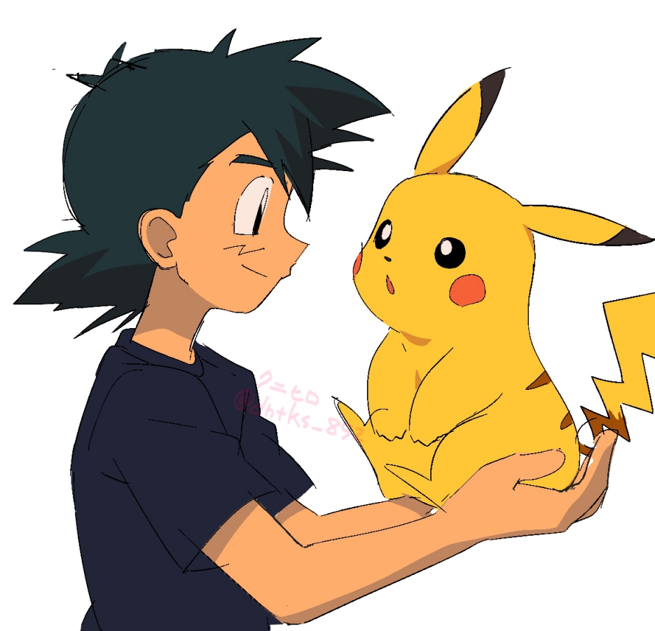 Safebooru - 1boy ash ketchum black eyes black hair black shirt closed ...