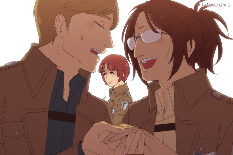 Safebooru - 1boy 1girl 1other brown hair brown jacket closed eyes ...