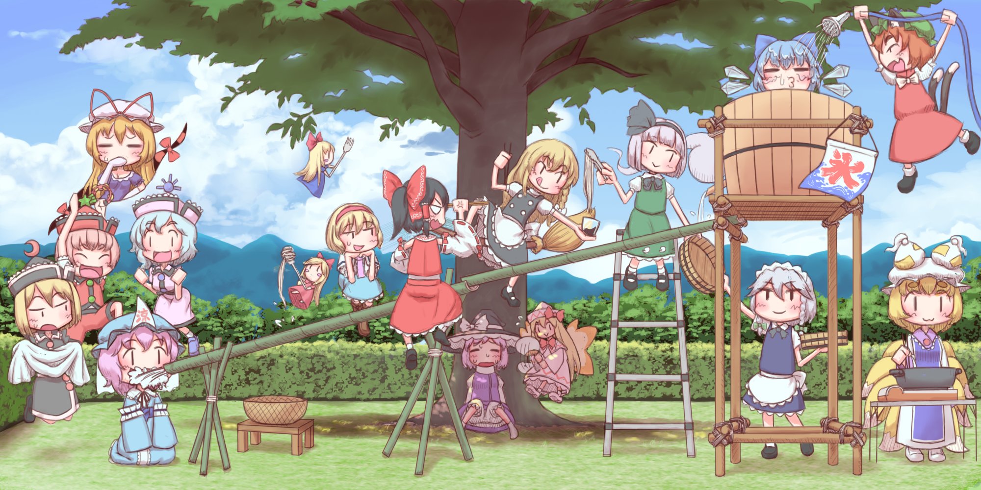 Safebooru - 6+girls :3 :d :q = = alice margatroid anger vein animal ear fluff animal ears animal ...