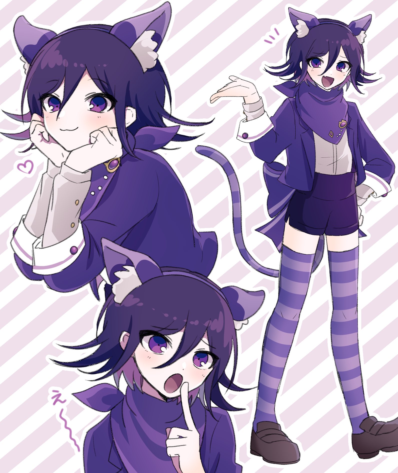 Safebooru - :3 :d :o animal ears black jacket bow cat tail danganronpa (series) danganronpa v3 ...