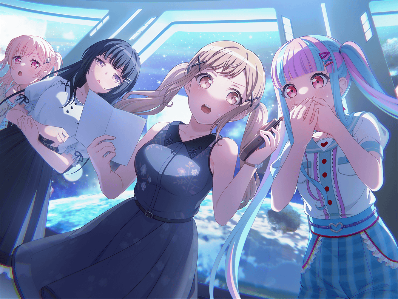 Safebooru - 4girls bang dream! blonde hair blush dress hiromachi nanami ichigaya arisa long hair ...