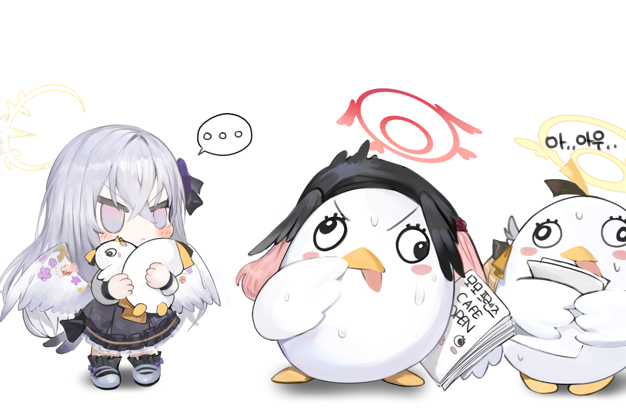 Safebooru - ... 3girls azusa (blue archive) beret bird costume black ...