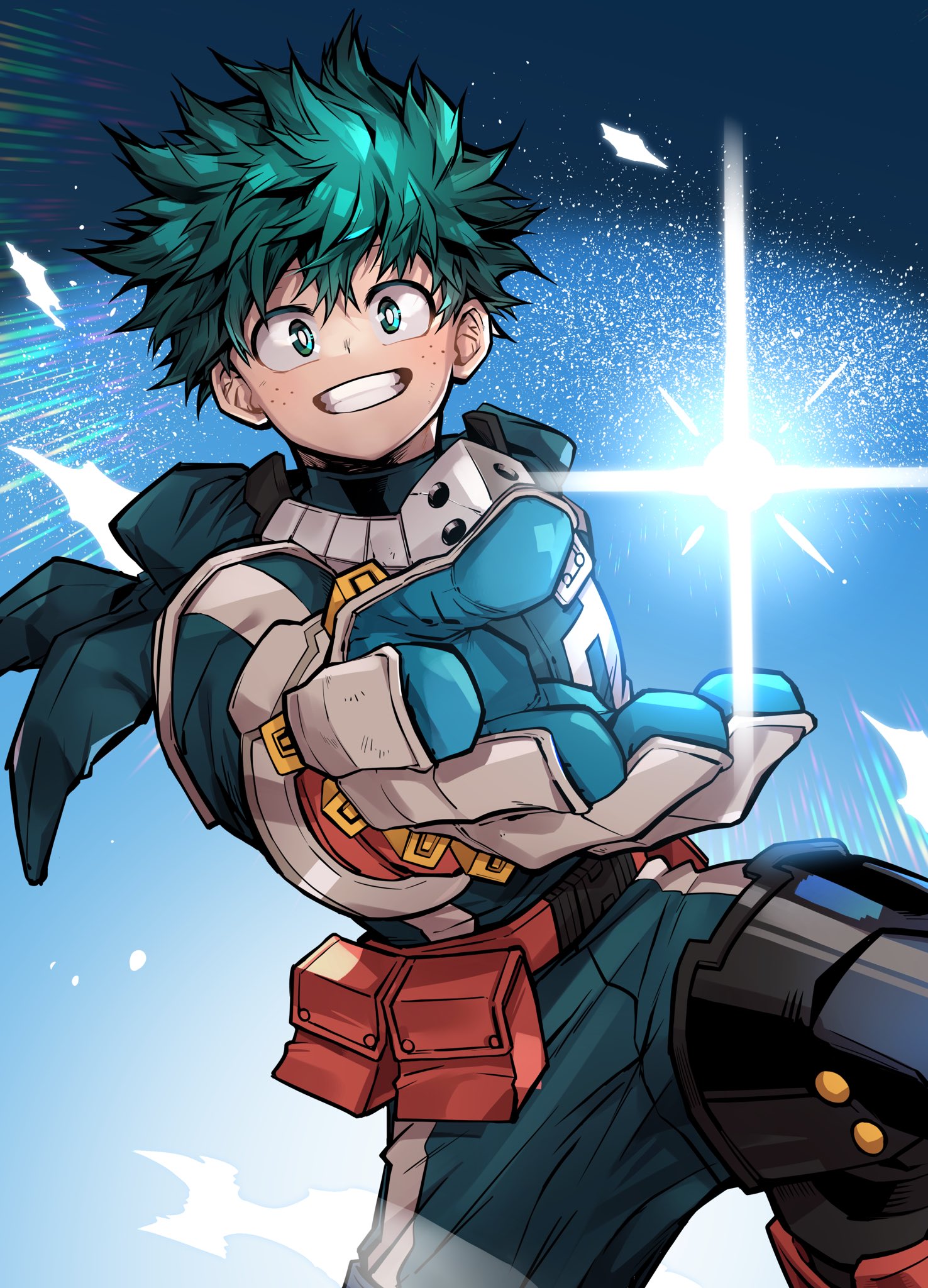Safebooru - 1boy blue background bodysuit boku no hero academia chiyaya ...