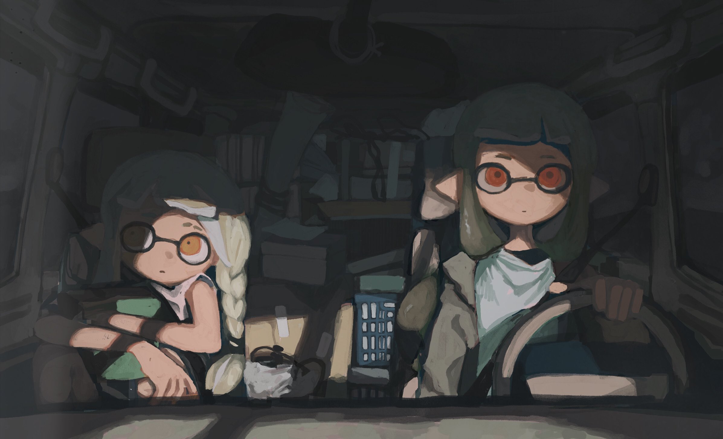 Safebooru - 2girls agent 3 (splatoon) agent 3 (splatoon 3) blonde hair blunt bangs braid closed ...