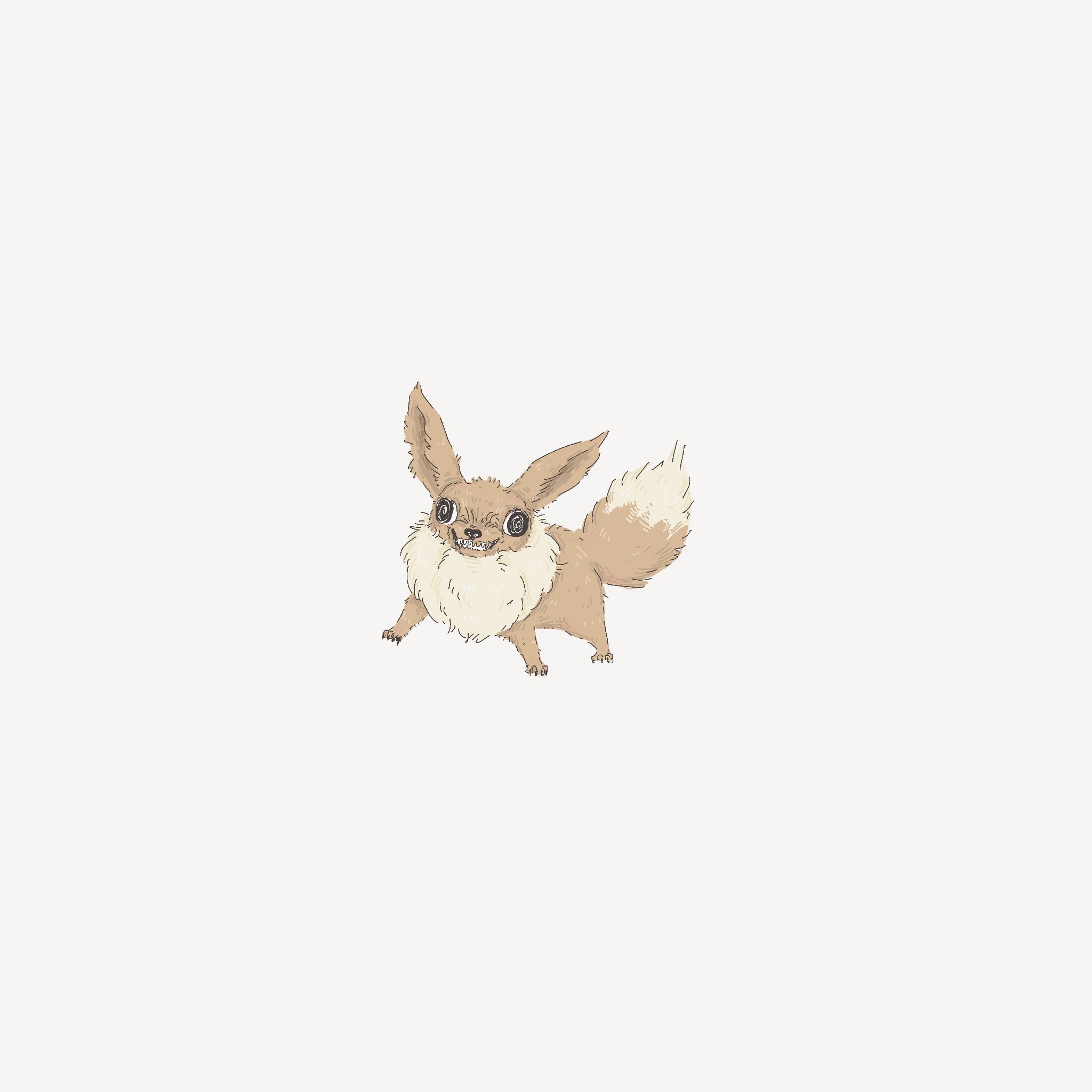 Safebooru - @ @ angry animal focus black eyes claws eevee full body ...