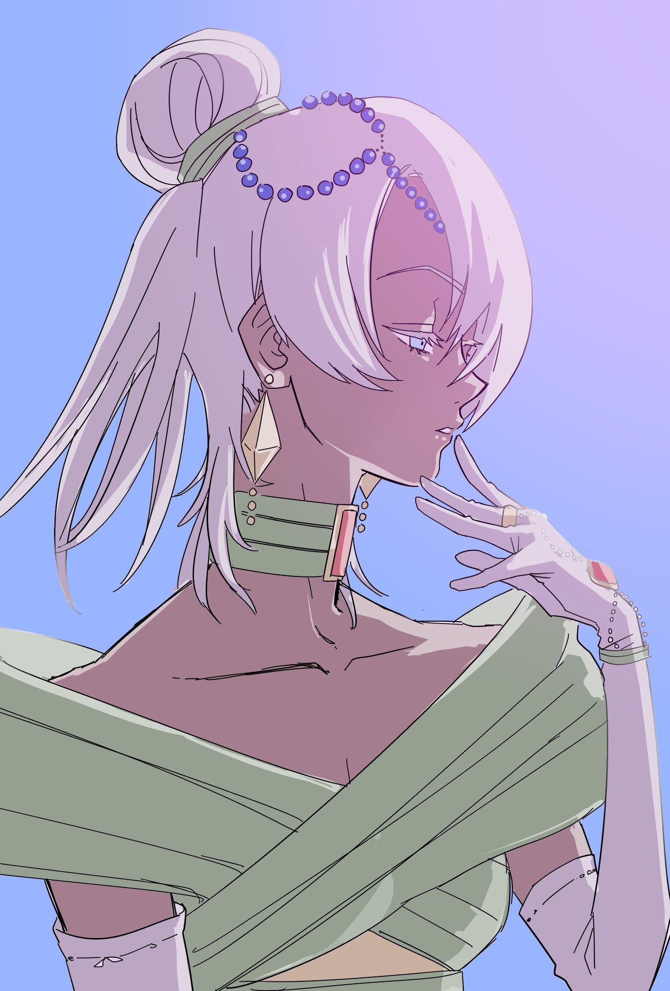 Safebooru - 1boy blue eyes choker commentary commentary request ...