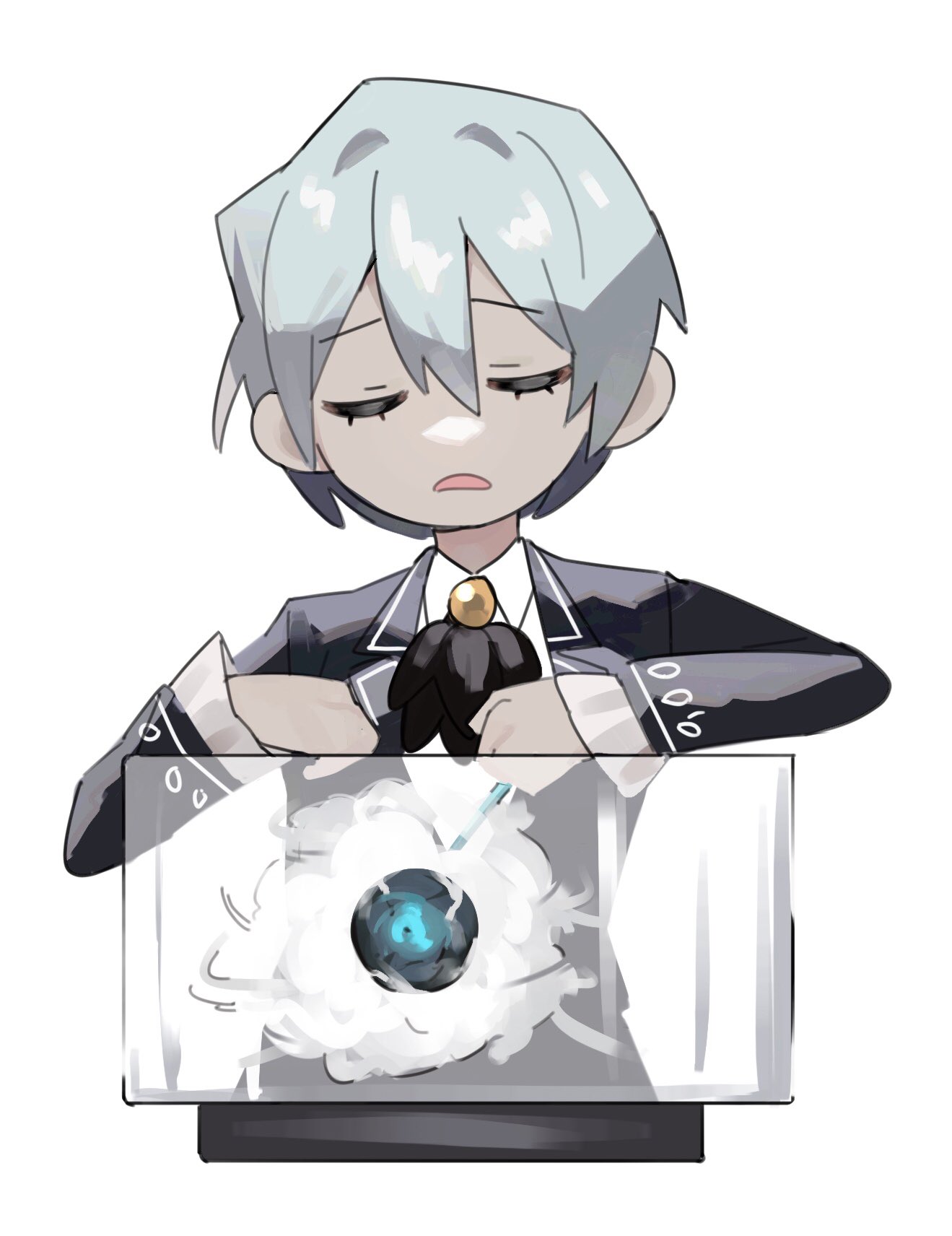 Safebooru - 1girl angela (project moon) argalia (library of ruina) ascot black ascot blue coat ...