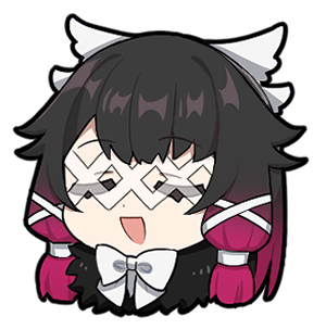 Safebooru - 1girl black hair bow bowtie chibi closed eyes columbina ...