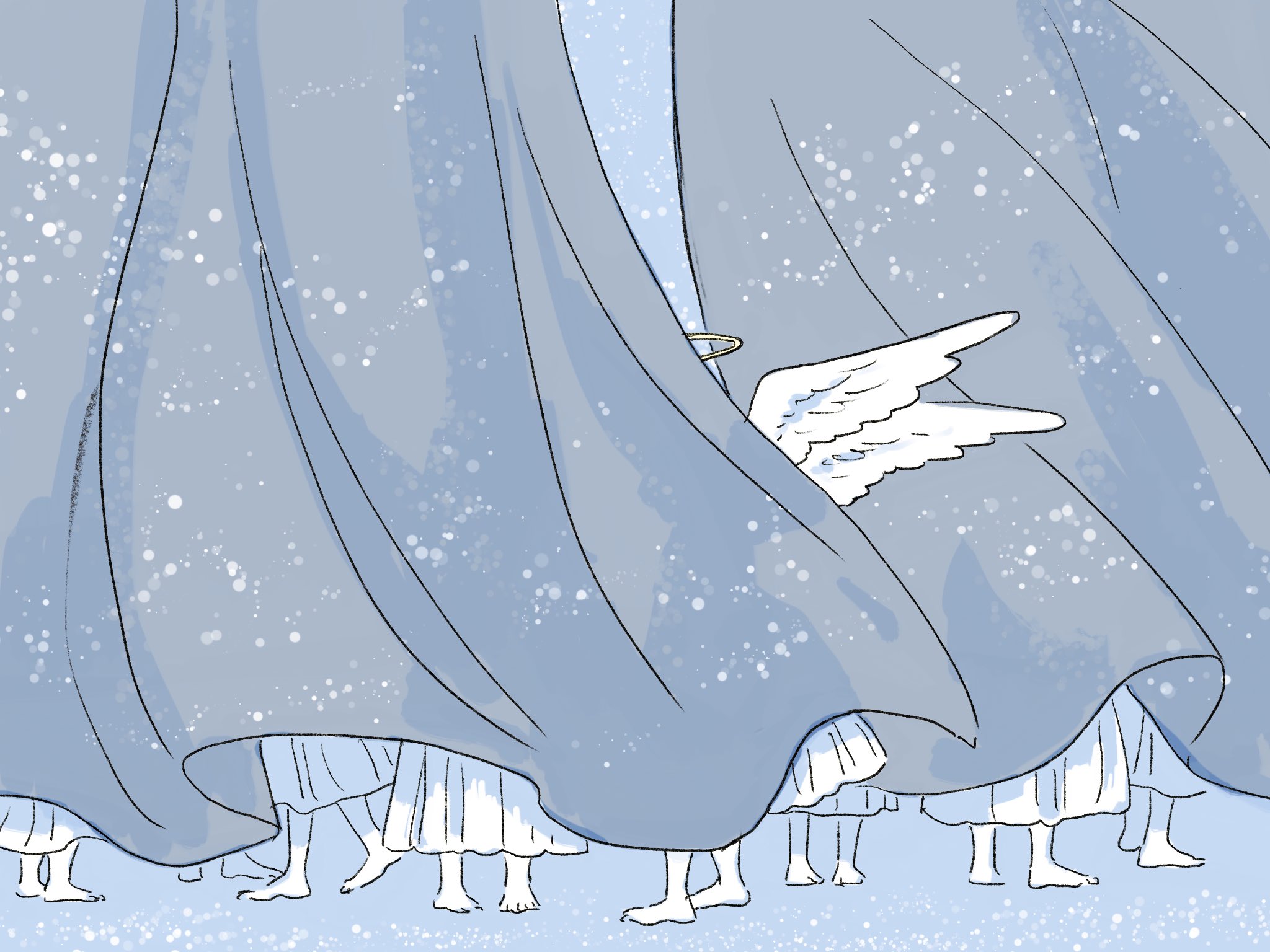 Safebooru 6girls Angel Angel Wings Barefoot Blurry Bokeh Commentary 2470