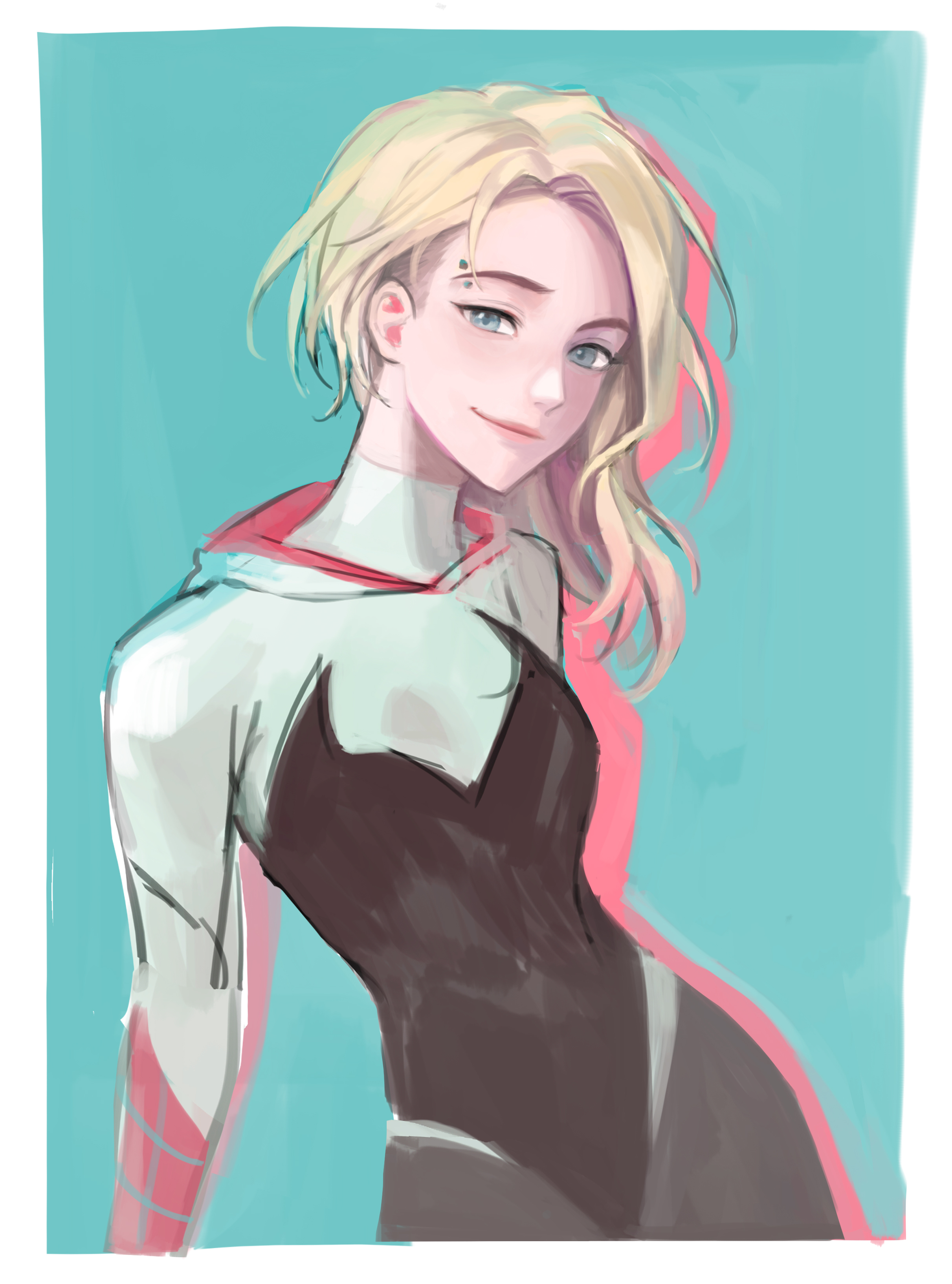 Safebooru - 1girl absurdres blonde hair blue eyes bodysuit closed mouth ...