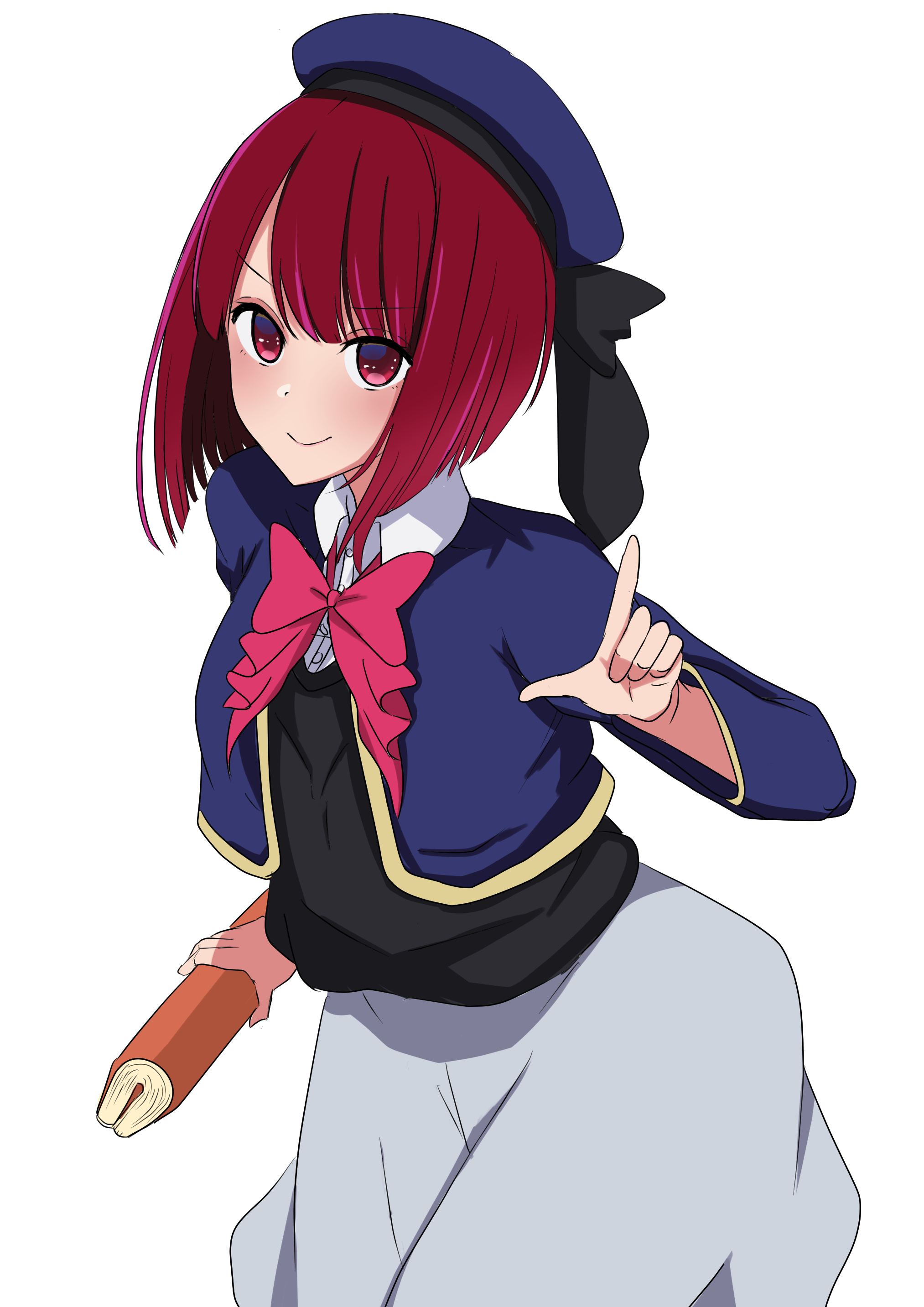 Safebooru - 1girl absurdres arima kana blue headwear blue jacket book ...
