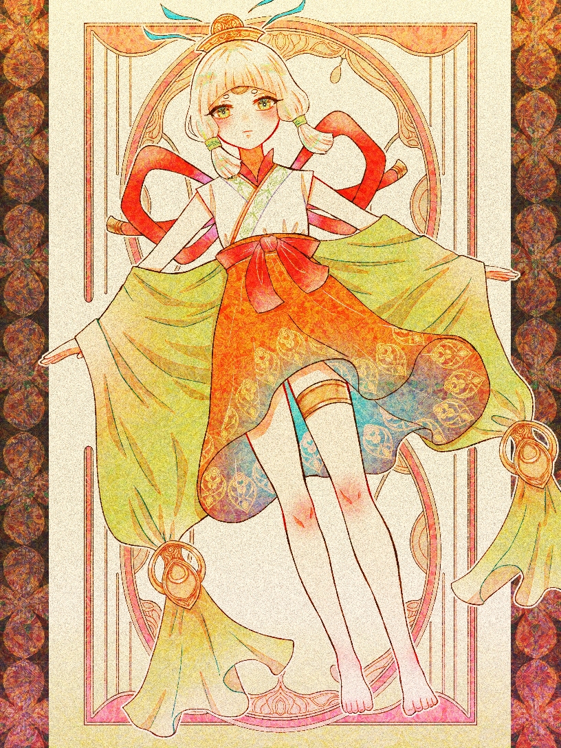 Safebooru 1girl Akari Botan Bare Legs Barefoot Blunt Bangs Blush 6768