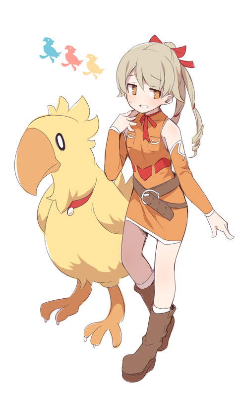 Safebooru - 0 0 1girl animal bare shoulders belt belt buckle bird boots ...