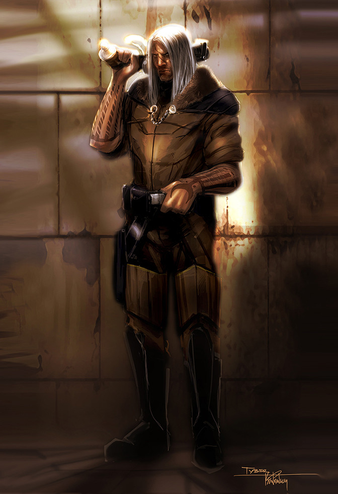 Safebooru - 1boy arm tattoo belt black footwear boots chain character ...