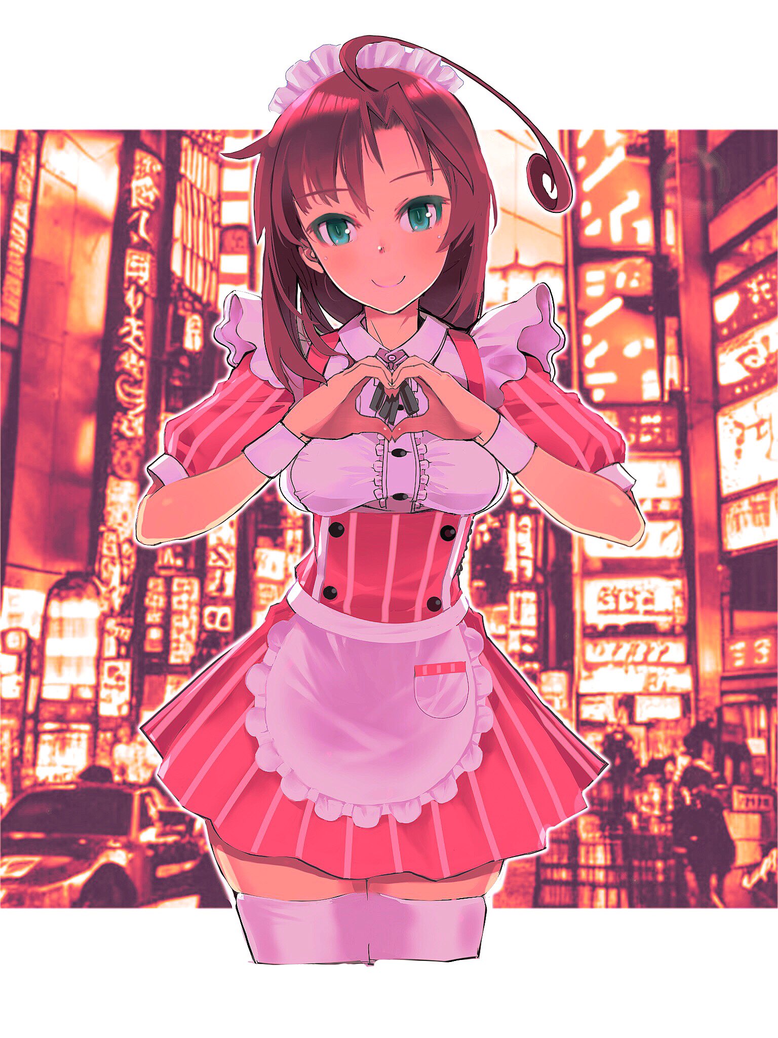 Safebooru 1girl Ahoge Alice Gear Aegis Apron Bow Commentary Dress 0202