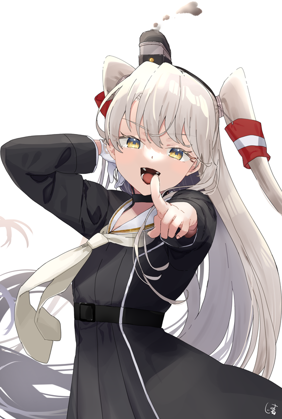 Safebooru - 1girl :d alternate costume amatsukaze (kancolle) belt black belt black choker black ...