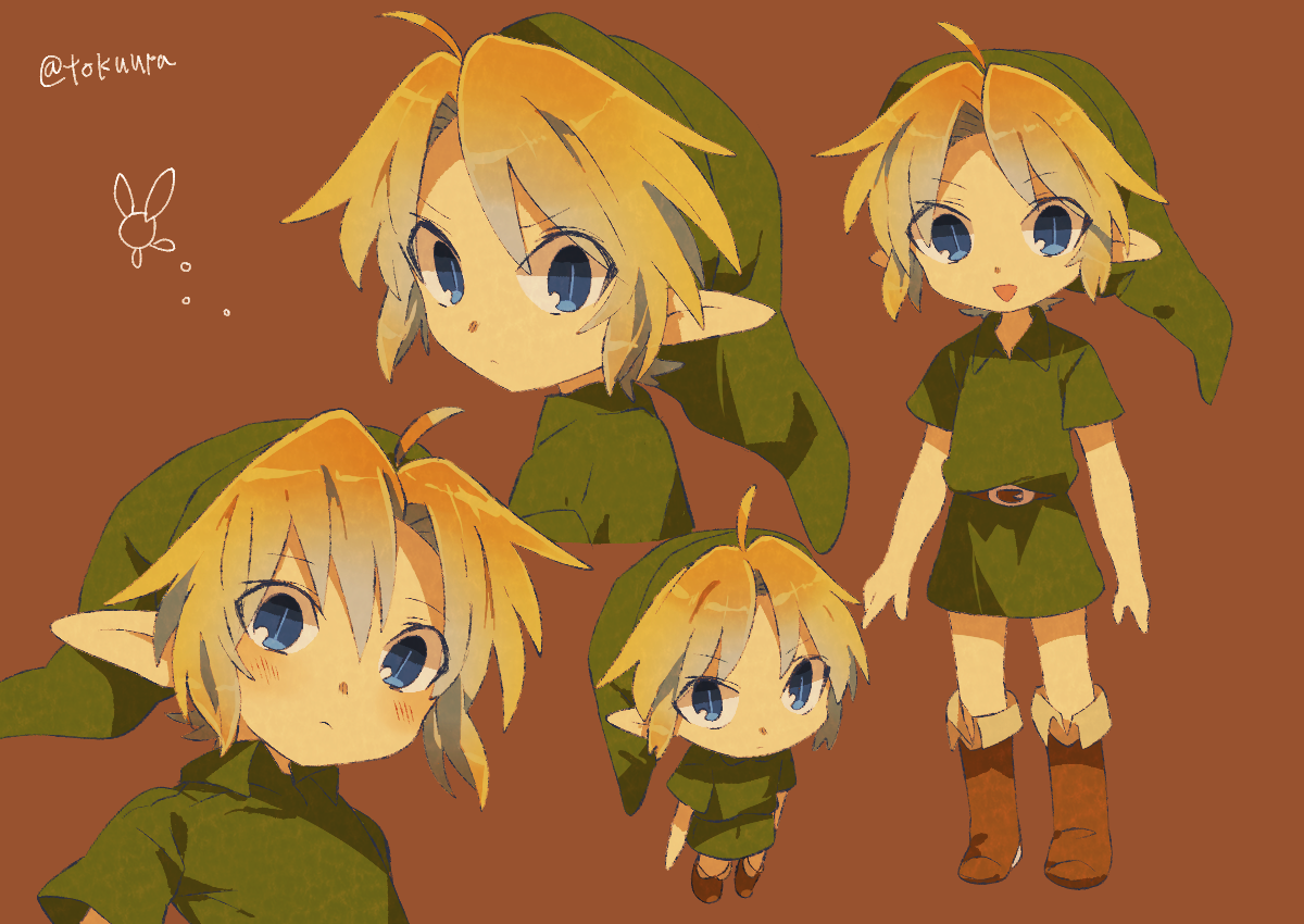 Safebooru - 1boy ahoge artist name belt belt buckle blonde hair blue eyes blush boots brown ...