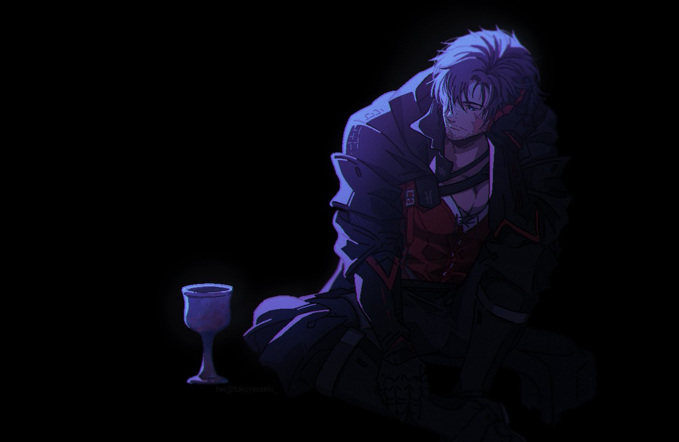 Safebooru - 1boy beard stubble black hair chalice clive rosfield coat facial tattoo final ...