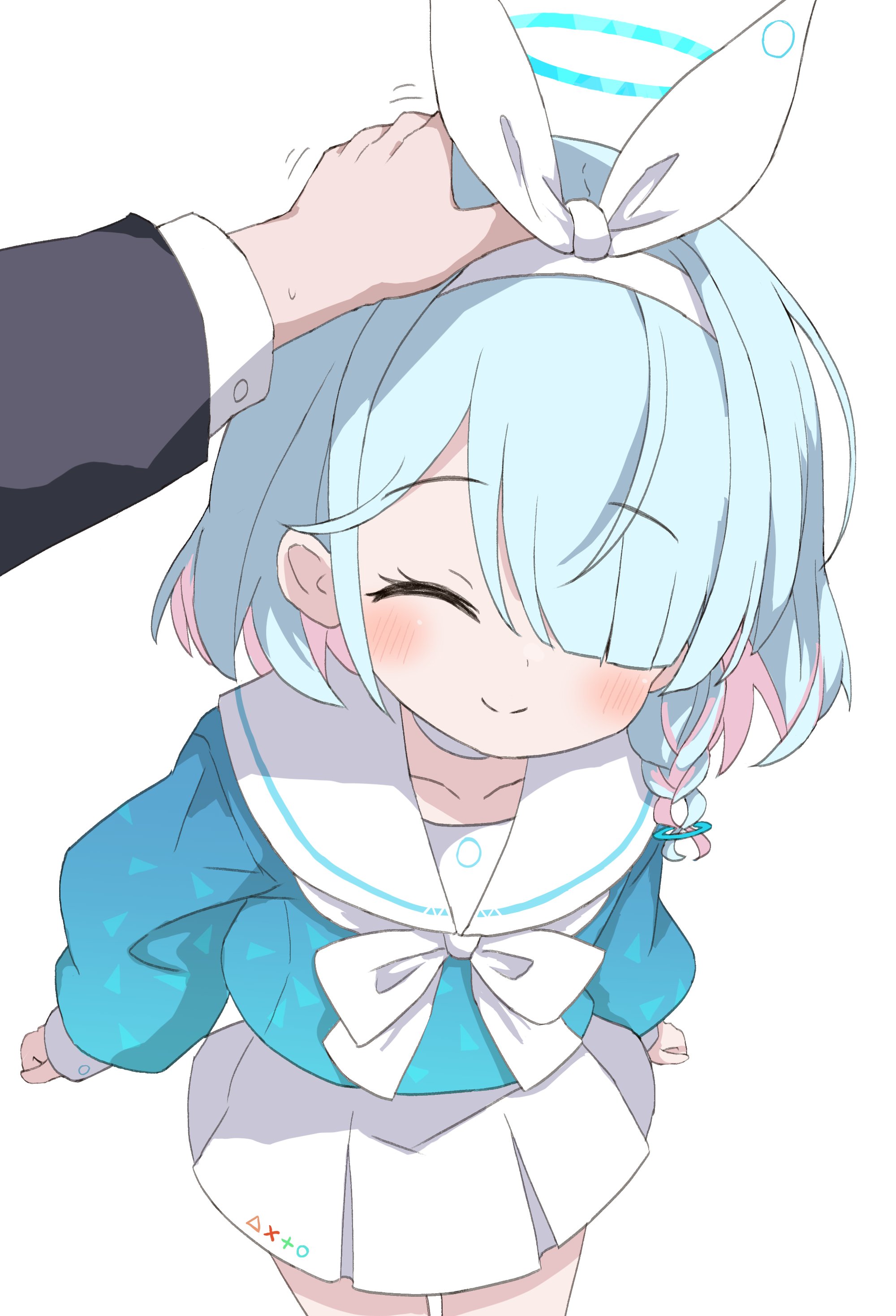 Safebooru - 1boy 1girl absurdres arona (blue archive) black jacket blue archive blue hair blue ...