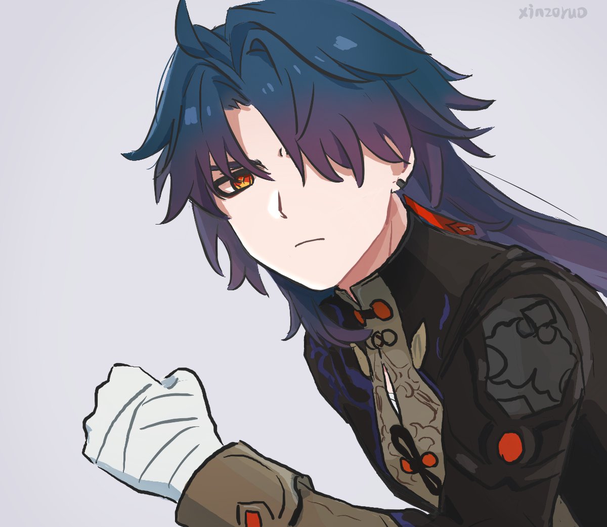 Safebooru - 1boy bandaged hand bandages black shirt blade (honkai: star ...