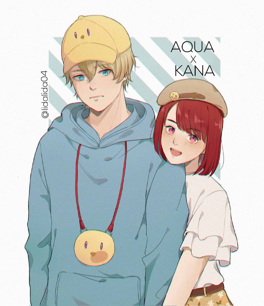 Safebooru - 1boy 1girl arima kana beret blonde hair blue eyes blue jacket bob cut closed mouth ...