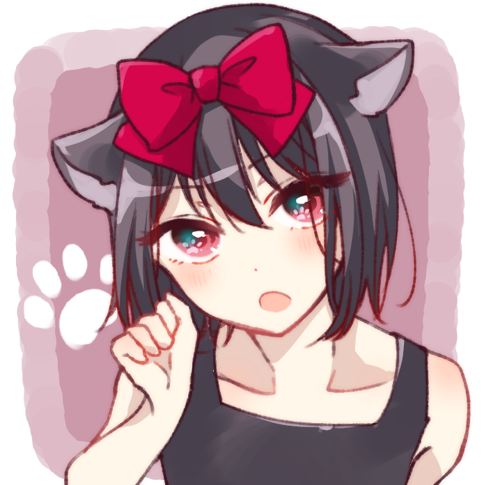 Safebooru - 1boy animal ears animal hands banjou azusa bow cat ears ...