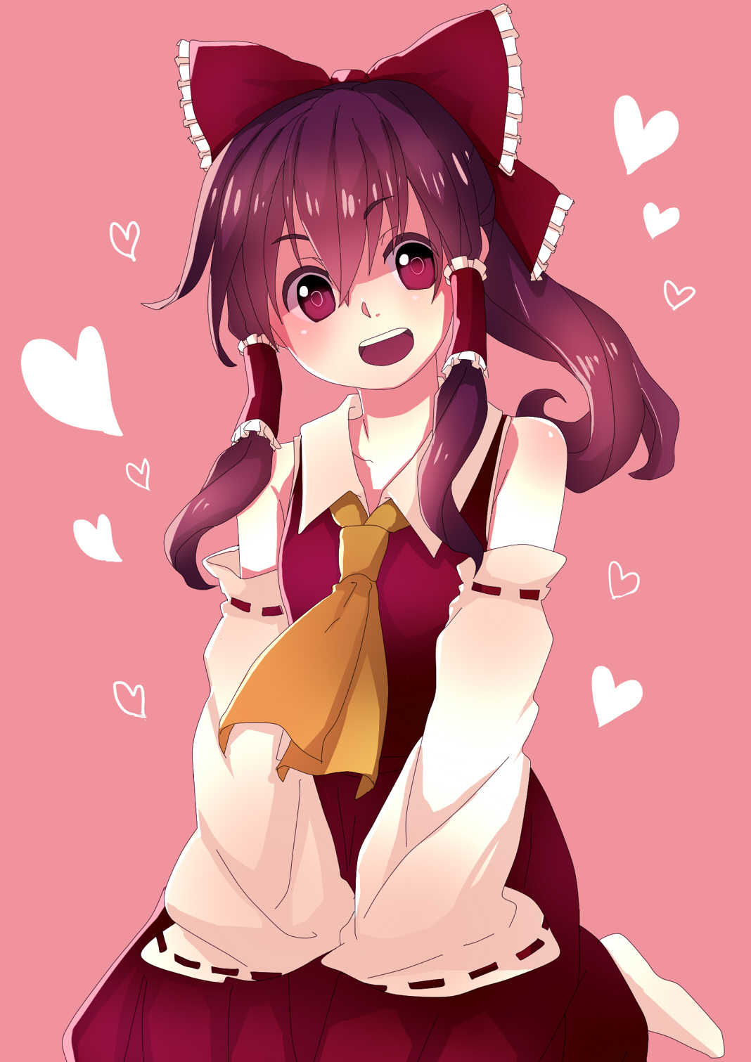 Safebooru - 1girl anyaaki ascot bare shoulders bow breasts brown hair collarbone collared shirt ...