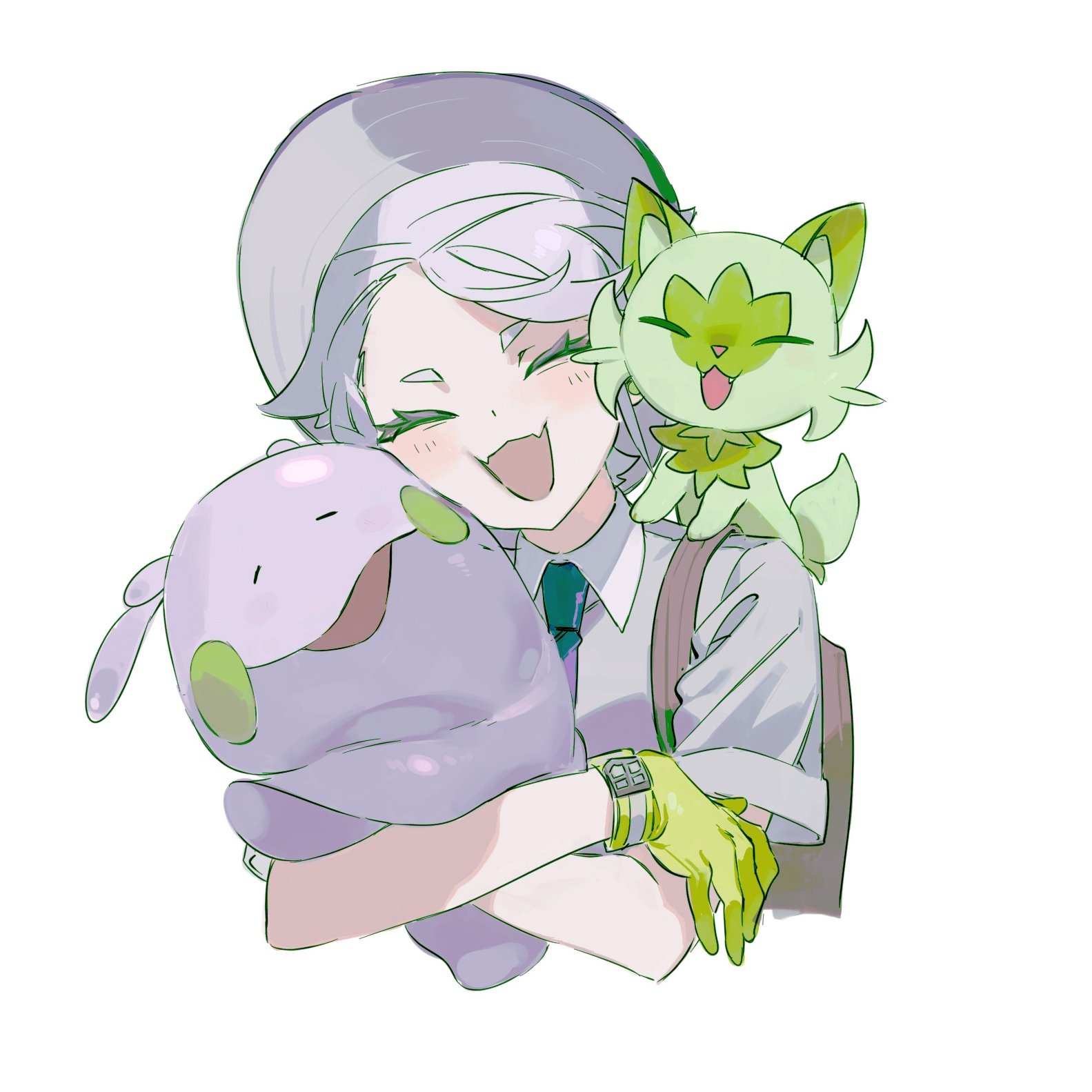 Safebooru - 1girl backpack bag closed eyes gloves goomy green gloves ...