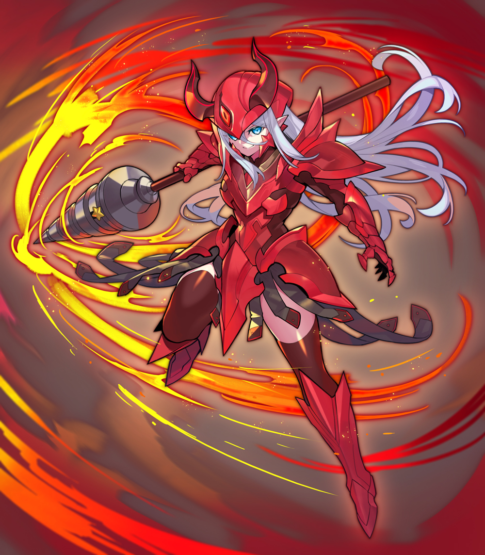 Safebooru - 1girl armor armored boots baniran dorosu blue eyes boots breastplate commission ...