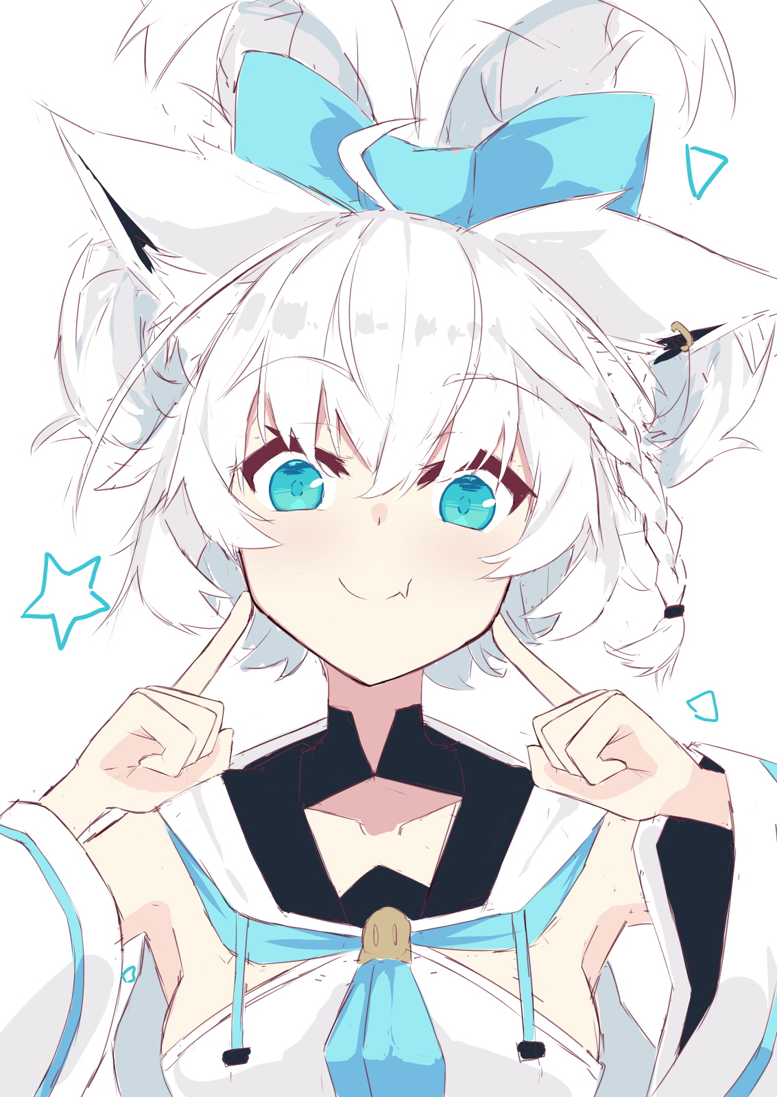 Safebooru - 1girl alternate hairstyle animal ear piercing animal ears ...