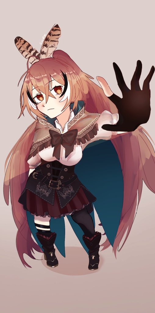 Safebooru - 1girl ahoge ankle boots asymmetrical legwear belt boots brown capelet brown cloak ...