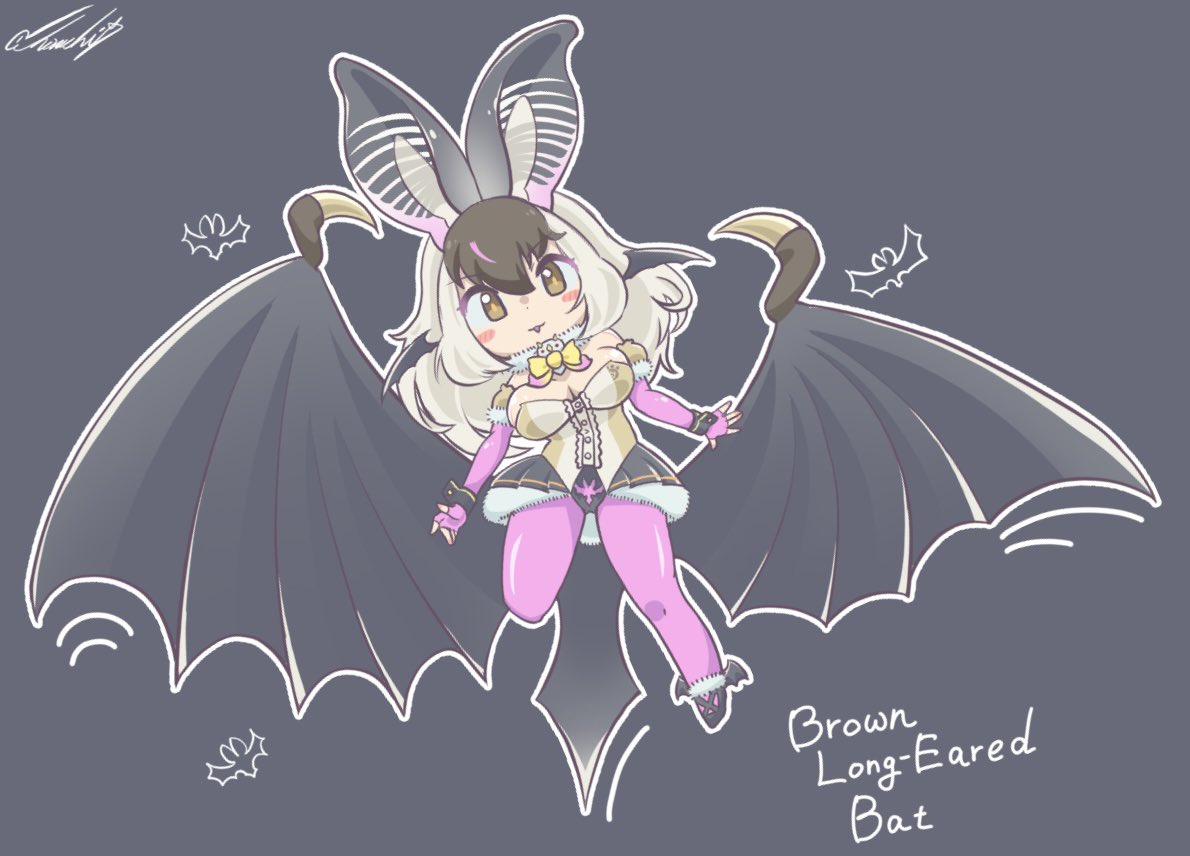 Safebooru - 1girl animal ears bat (animal) bat ears bat girl bat wings brown eyes brown hair ...